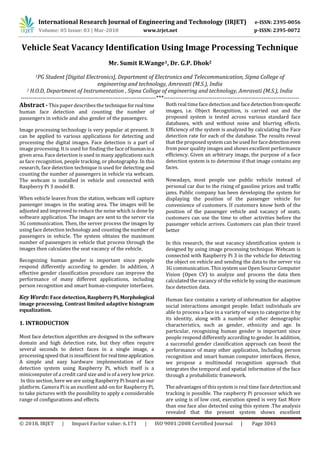 IRJET- Vehicle Seat Vacancy Identification using Image Processing Technique | PDF