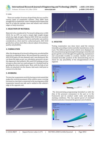 IRJET- Design of Torsional Trailing Arm of an ATV | PDF