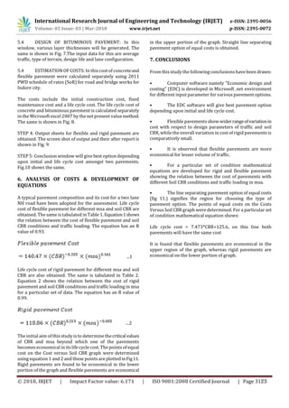 IRJET- Development of EDC Software for Economic Analysis of Pavements | PDF