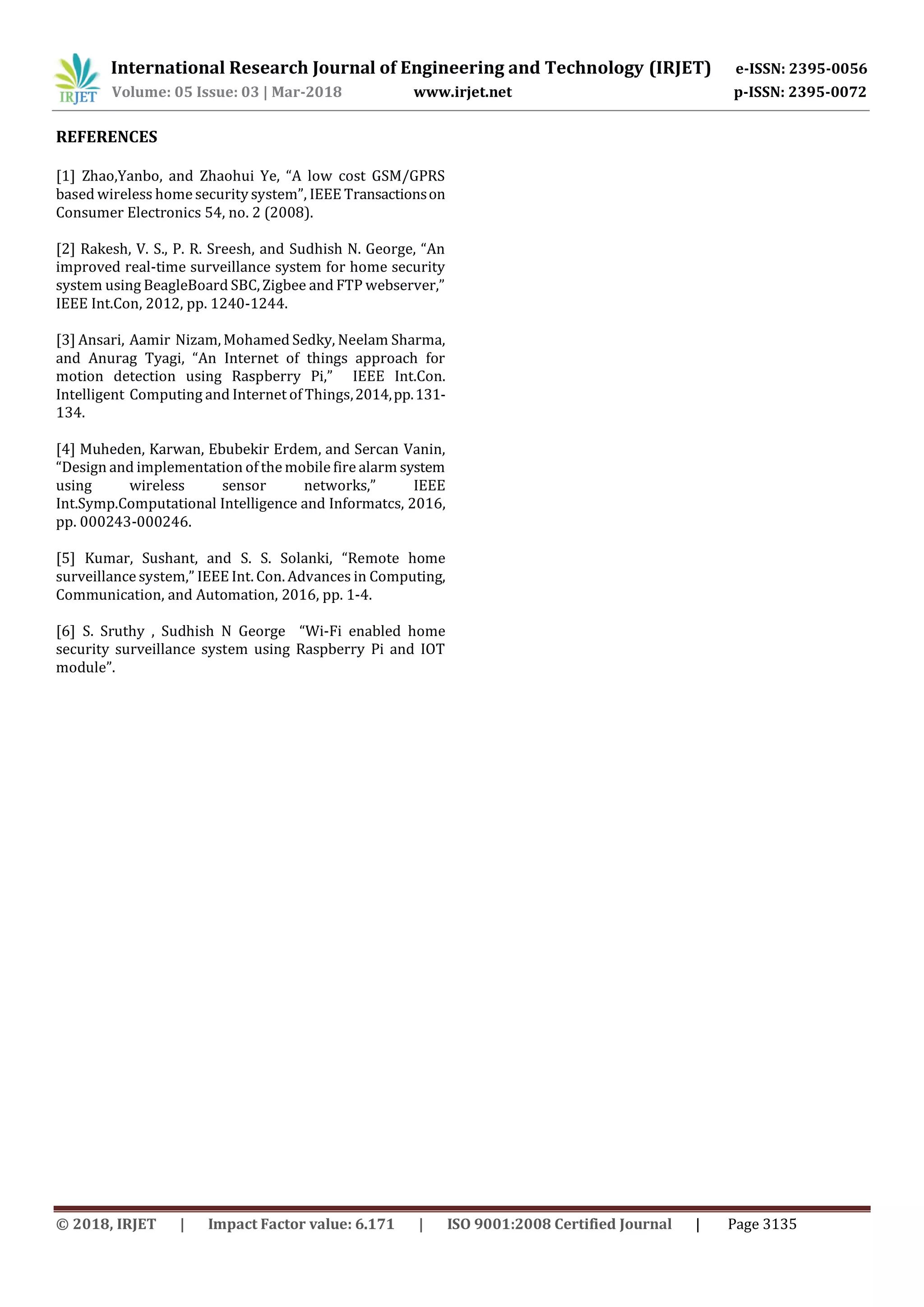 IRJET- Iot Based Home Visitor Monitoring System using Raspberry Pi | PDF