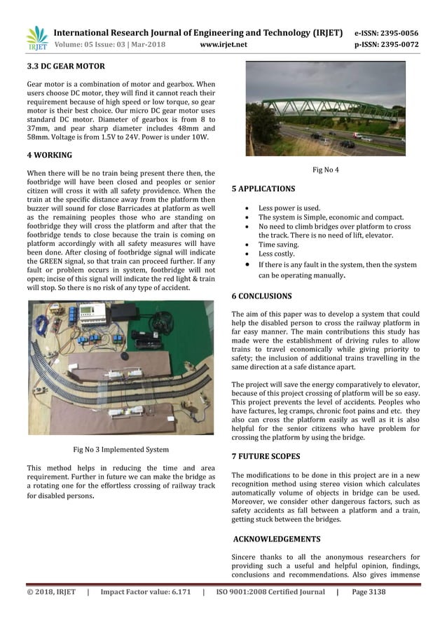 IRJET- Automatic Footbridge Platform System on Railway Platform | PDF