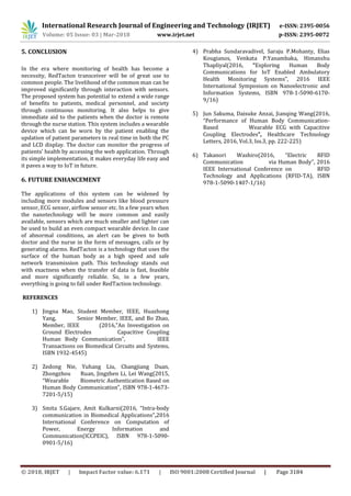 IRJET- Human Health Monitoring using Redtacton Transceiver | PDF
