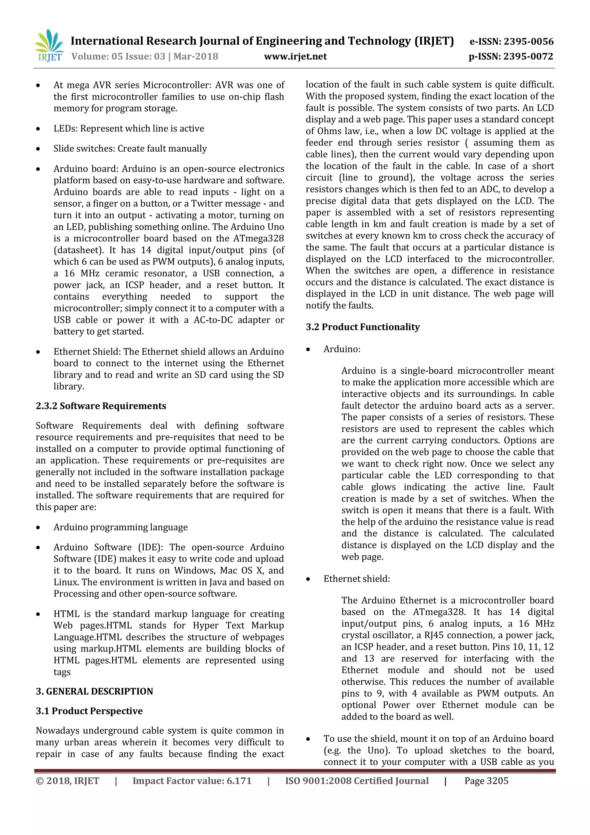 IRJET- Cable Fault Detection using IoT | PDF