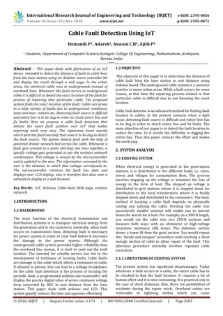 IRJET- Cable Fault Detection using IoT | PDF