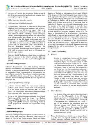 IRJET- Cable Fault Detection using IoT | PDF