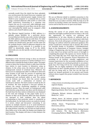 IRJET- Cable Fault Detection using IoT | PDF