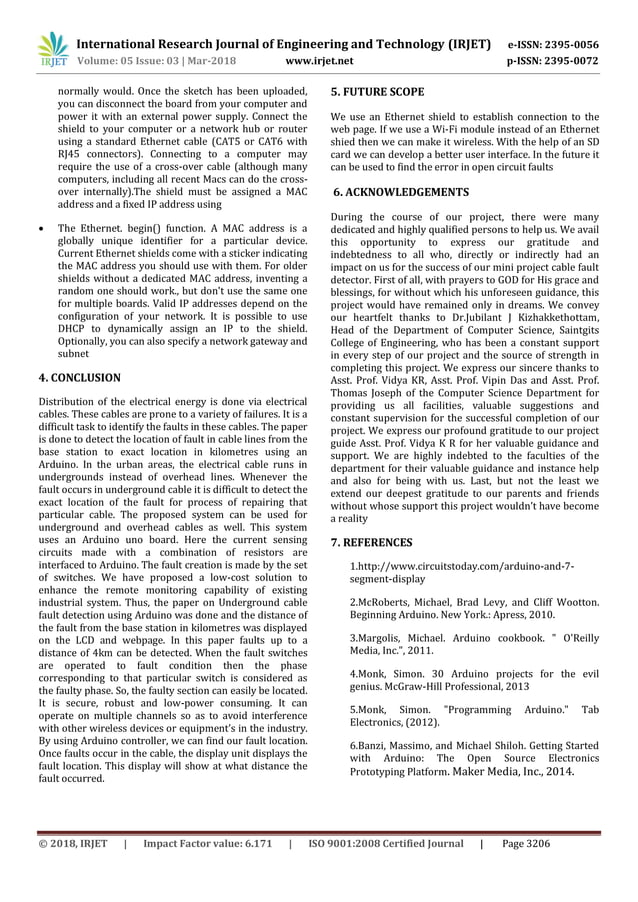 IRJET- Cable Fault Detection using IoT | PDF