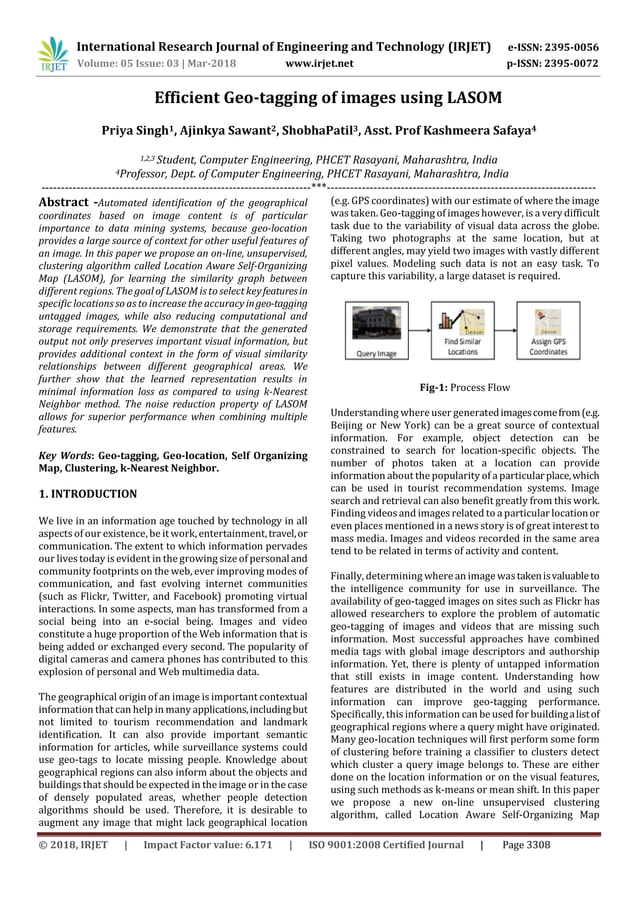 IRJET- Efficient Geo-tagging of images using LASOM | PDF
