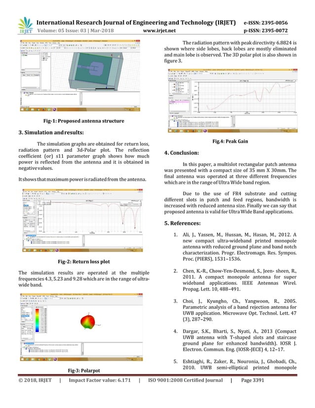 IRJET- Multislot Microstrip Antenna Design in Ultra Wide Band Region using HFSS Software | PDF ...