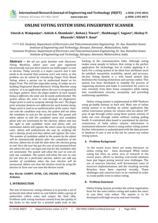 IRJET- Online Voting System using Fingerprint Scanner | PDF