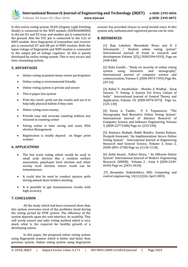 IRJET- Online Voting System using Fingerprint Scanner | PDF