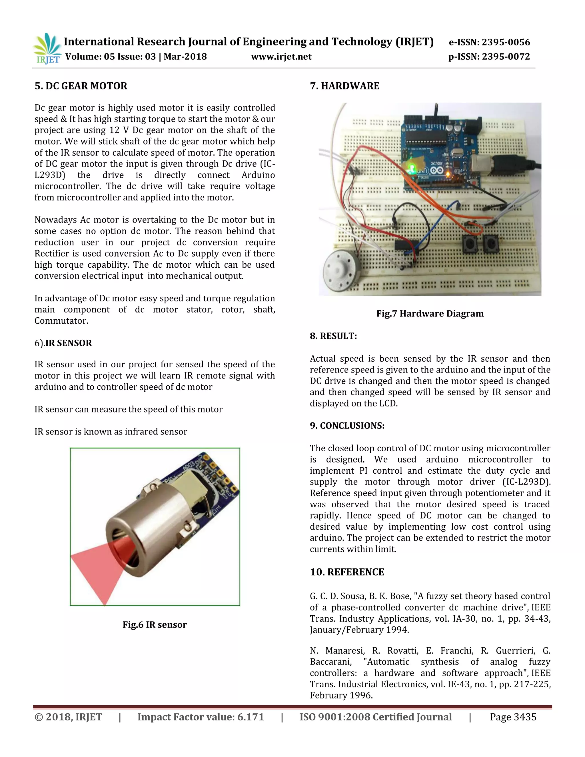 Irjet Closed Loop Speed Control Of Dc Motor By Using Pi Controller Pdf 