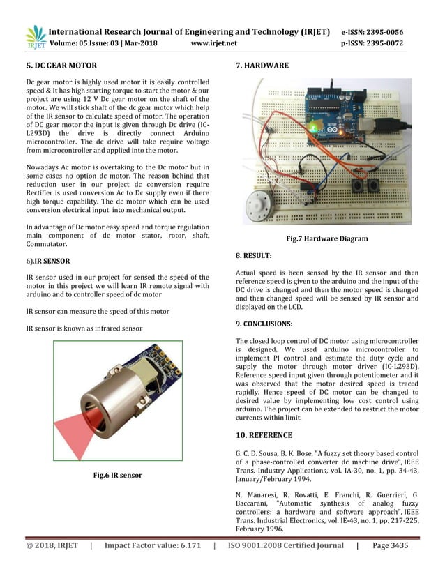 IRJET- Closed Loop Speed Control of DC Motor by using PI Controller | PDF