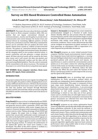 IRJET- Survey on EEG Based Brainwave Controlled Home Automation | PDF