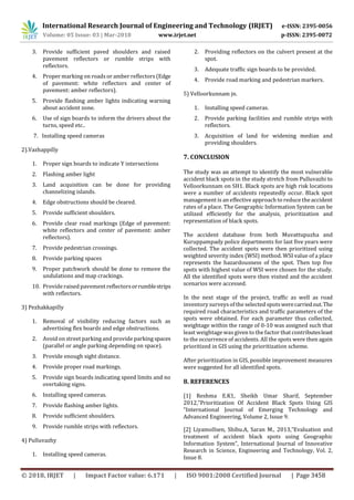 IRJET- Identification and Analysis of Accident Blackspots using GIS | PDF