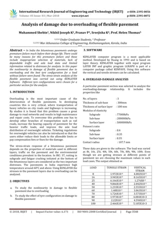 IRJET- Analysis of Damage Due to Overloading of Flexible Pavement | PDF