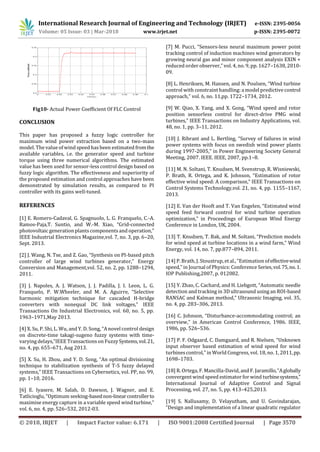 IRJET- Fuzzy predictive control of Variable Speed Wind Turbines using Fuzzy Techniques | PDF