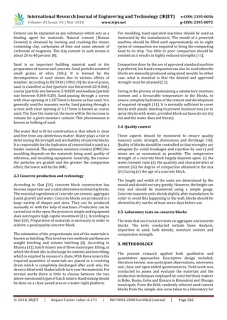 IRJET-Assessment of Production and Quality of Concrete Blocks in Dares ...