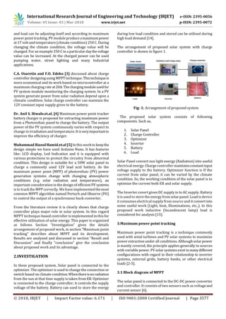 IRJET- Maximum Power Point Technique based Solar Charge Controller implemented Solar System | PDF