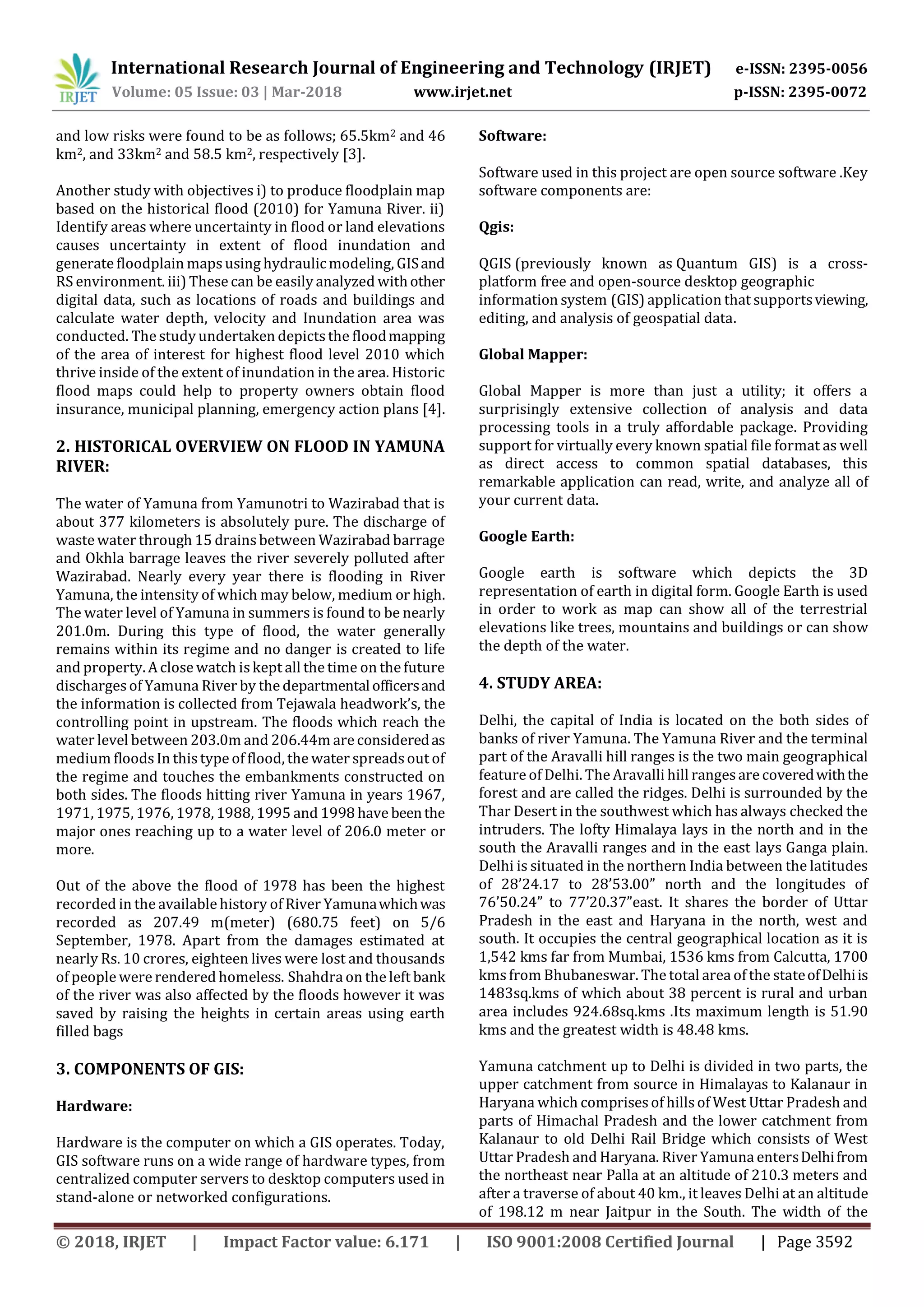 IRJET- Preparation of Flood Model and Hazard Estimation on Yamuna River ...