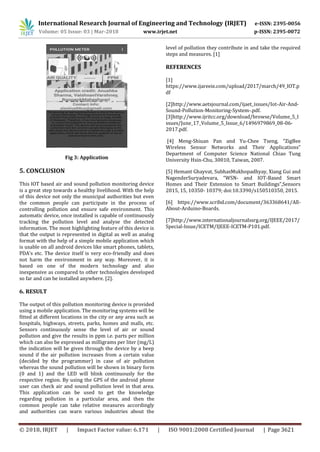 IRJET- IOT Based Air and Sound Pollution Monitoring System | PDF