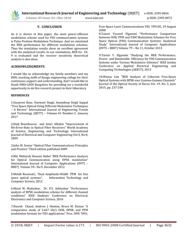 IRJET- Comparative Analysis of Different Modulation Technique for Free ...