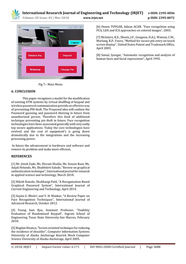 IRJET- Random Keypad and Face Recognition Authentication Mechanism | PDF | Operating Systems ...