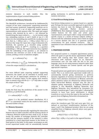 IRJET- Chatbot Using Gated End-to-End Memory Networks | PDF