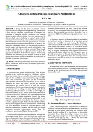 IRJET- Advances in Data Mining: Healthcare Applications | PDF