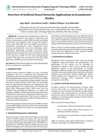 IRJET- Overview of Artificial Neural Networks Applications in ...