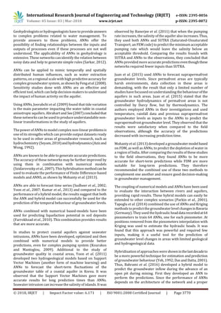 IRJET- Overview of Artificial Neural Networks Applications in Groundwater Studies | PDF