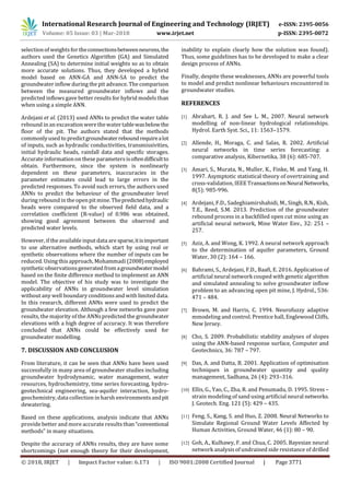 IRJET- Overview of Artificial Neural Networks Applications in Groundwater Studies | PDF