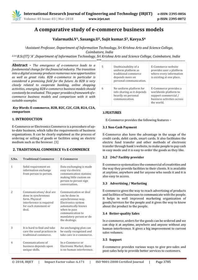 IRJET- A Comparative Study of E-Commerce Business Models | PDF