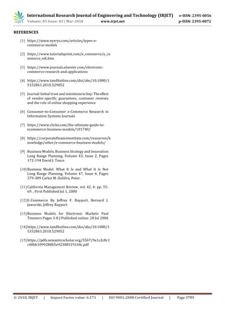IRJET- A Comparative Study of E-Commerce Business Models | PDF