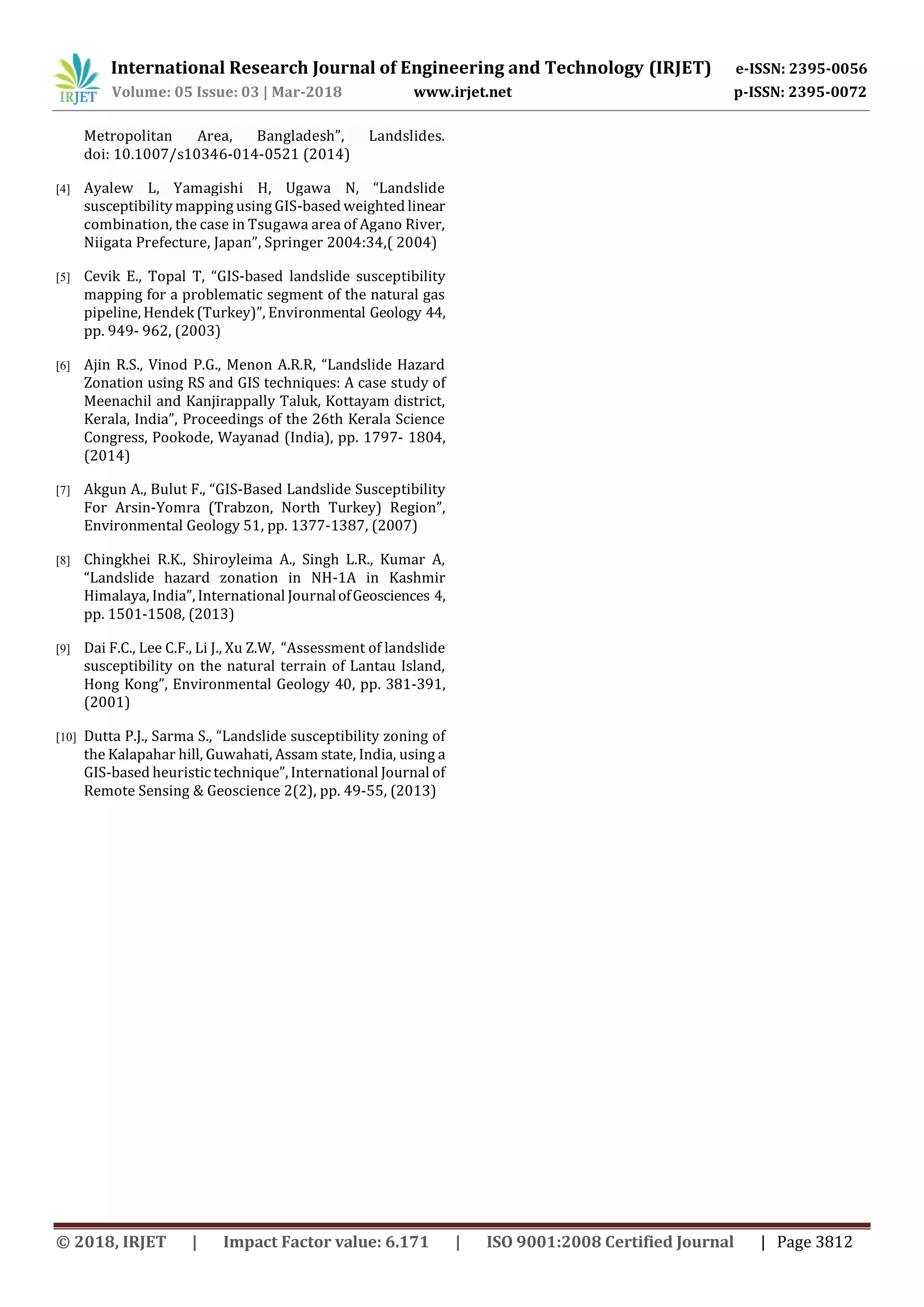 IRJET- Landslide Hazard Zonation (LHZ) Mapping of Attappady, Kerala using GIS | PDF
