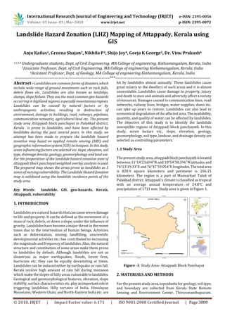 IRJET- Landslide Hazard Zonation (LHZ) Mapping of Attappady, Kerala using GIS | PDF