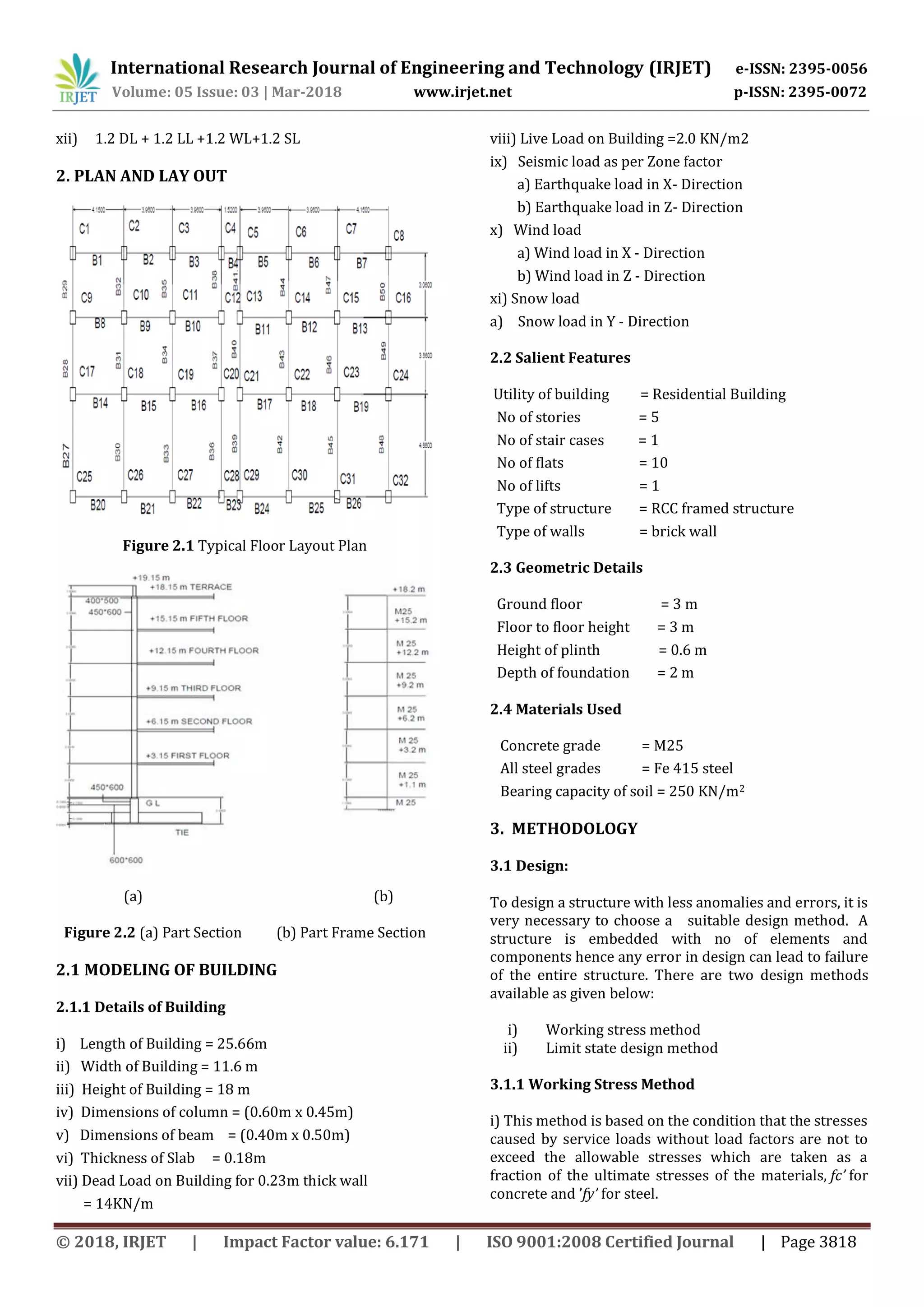 IRJET- Analysis and Design of Multi - Storey Building Under Load Combination | PDF