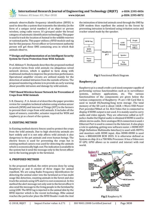 IRJET- A Smart Farmland using Raspberry Pi Crop Prevention and Animal ...