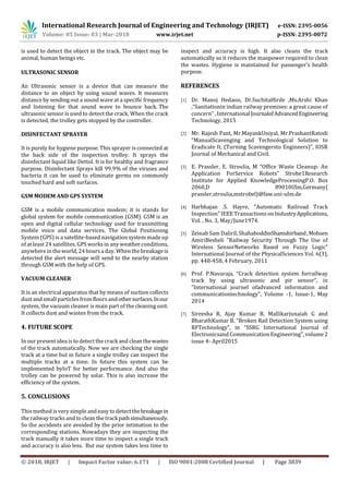 IRJET- Automatic Inspection Trolley for Railway Track Crack Detection ...