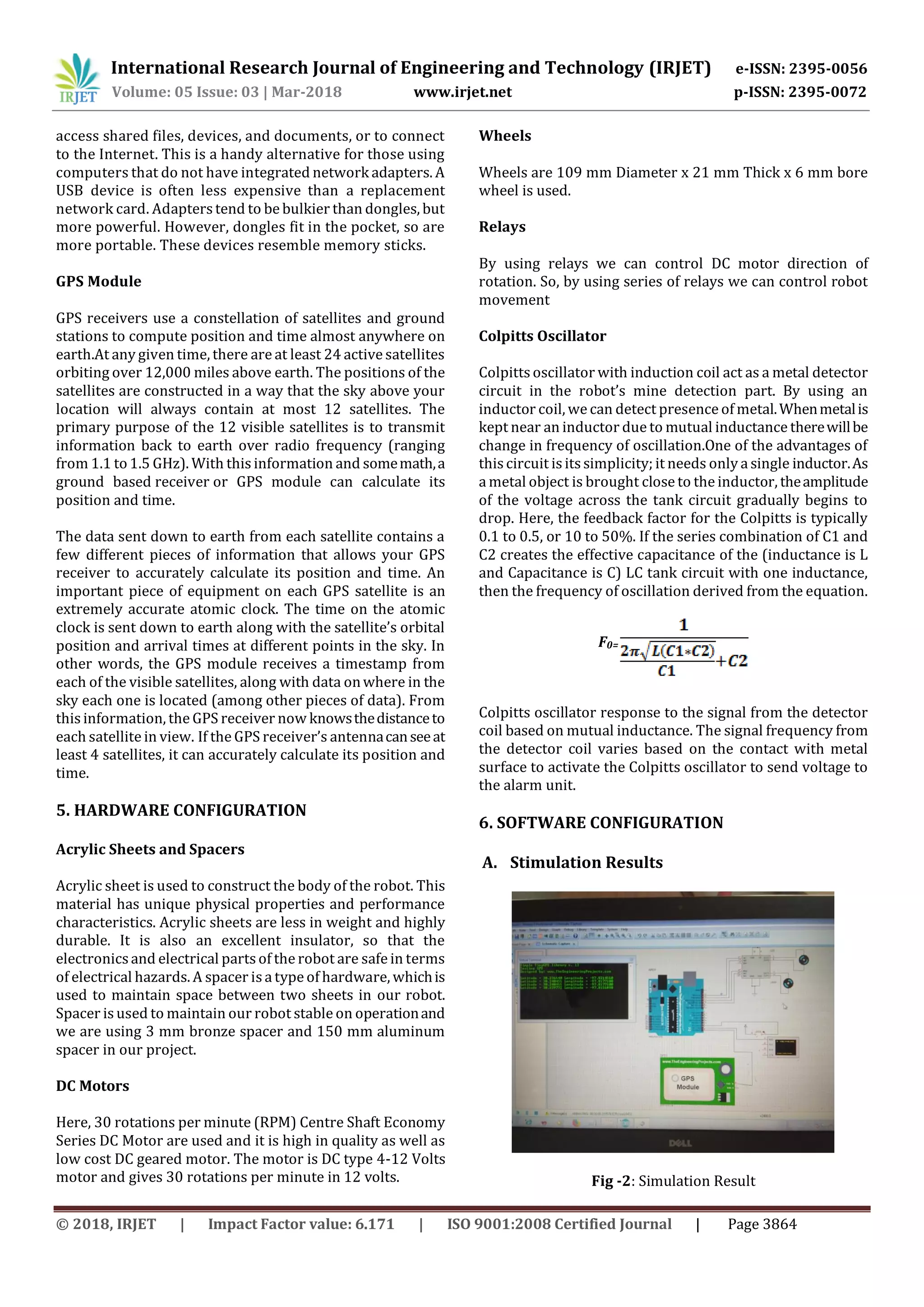 IRJET- Multi Utility Landmine Detecting Robotic Vehicle | PDF