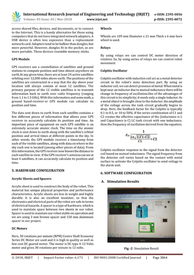 IRJET- Multi Utility Landmine Detecting Robotic Vehicle | PDF