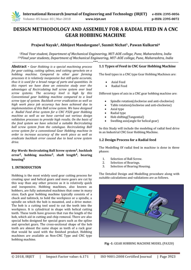 IRJET- Design Methodology and Assembly for a Radial Feed in a CNC Gear ...