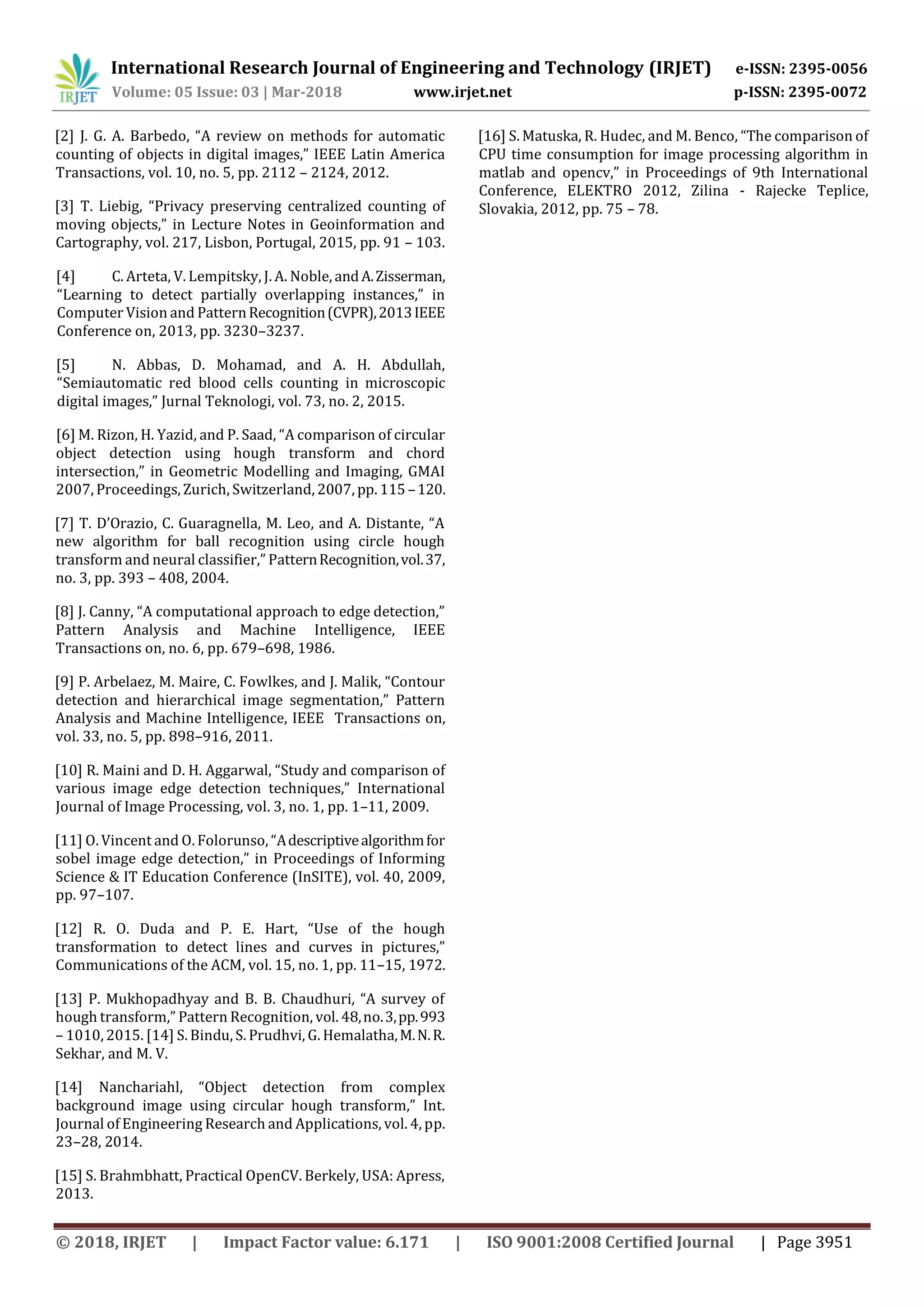 IRJET- Image Feature Extraction using Hough Transformation Principle | PDF