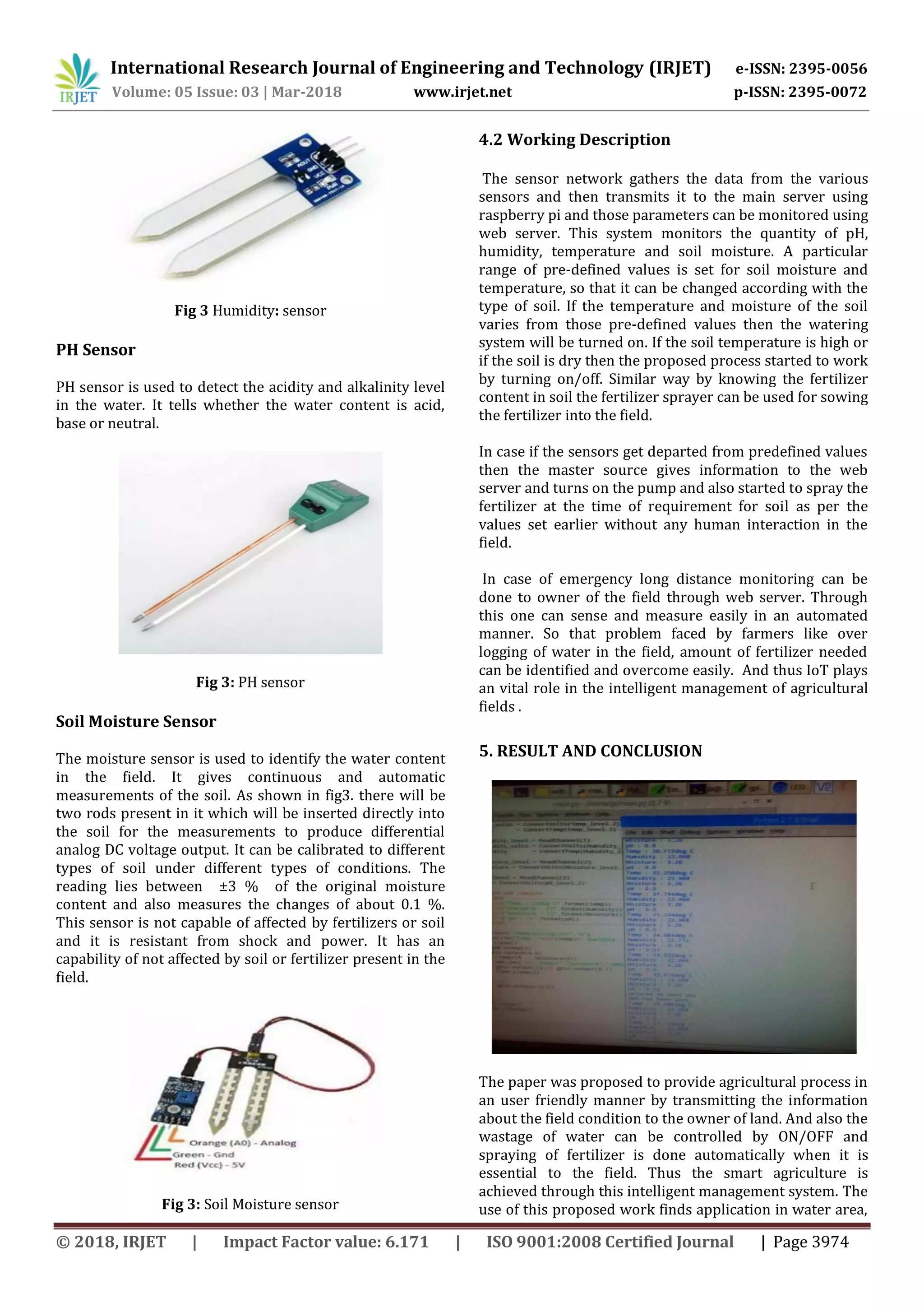 IRJET- Iot Based Intelligent Management for Agricultural Process using ...