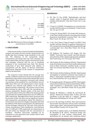 IRJET- Numerical Investigation on the Heat Transfer Characteristics of Alumina-Water Nanofluid ...