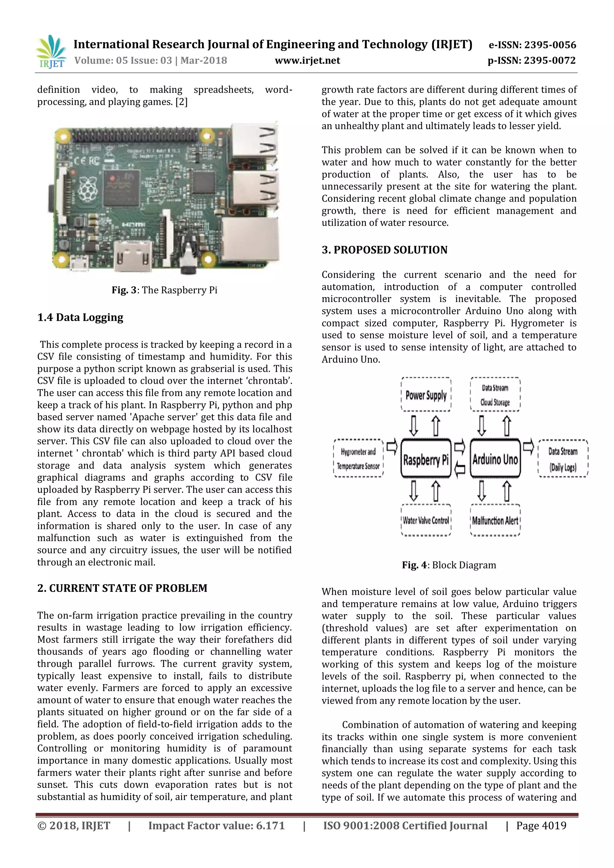 IRJET- Irrigation System for Greenland using Soil Moisture Sensor | PDF