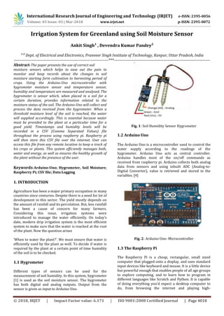 IRJET- Irrigation System for Greenland using Soil Moisture Sensor | PDF