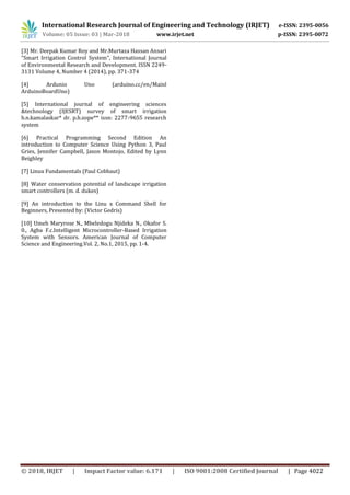 IRJET- Irrigation System for Greenland using Soil Moisture Sensor | PDF