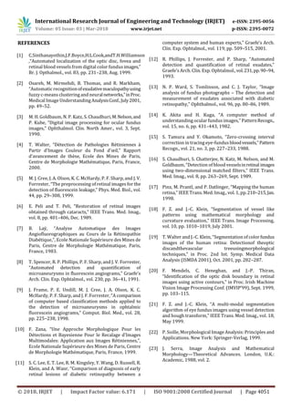 IRJET- Characterization of Diabetic Retinopathy Detection of Exudates ...