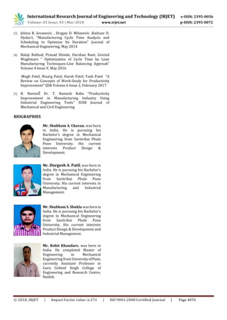 IRJET- Enhance the Capacity of Outer Tube Machining Cell | PDF | Manufacturing Industry | Industries